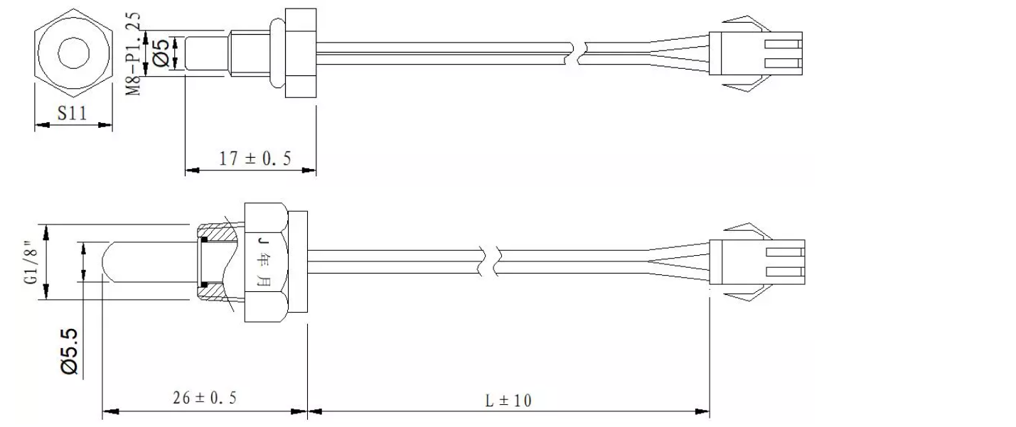 Wall mounted gas boiler screw type NTC thermistor temperature sensor ...